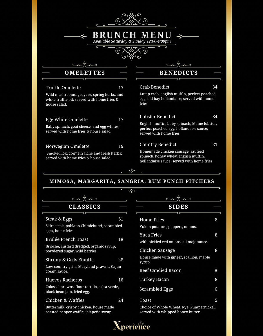 Main Menu | Xperience Kitchen & Cocktails