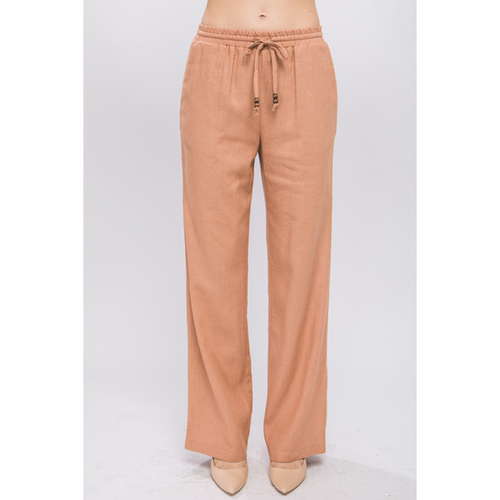 PERSIMMON LINEN WIDE LEG PANTS | Soho