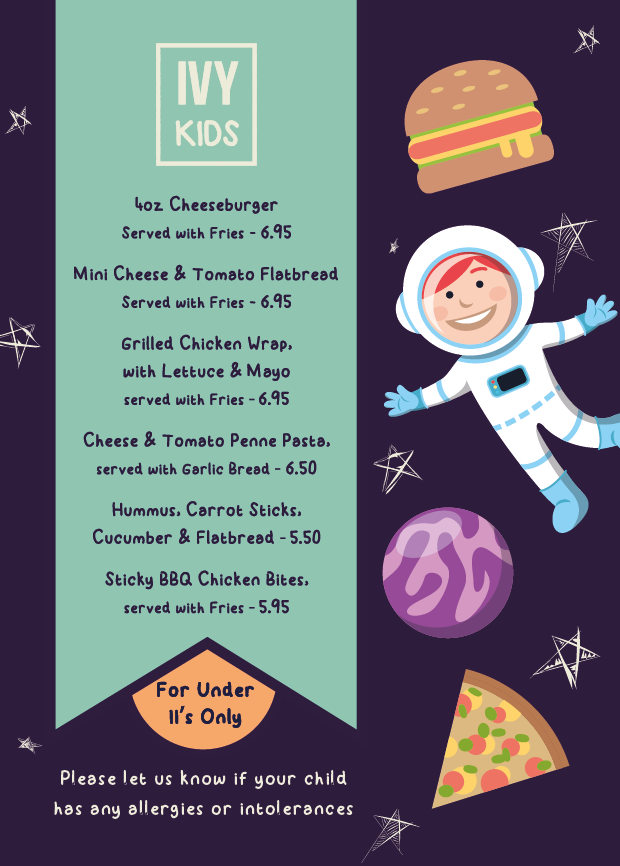 Kids Menu | West Ivy Restaurant