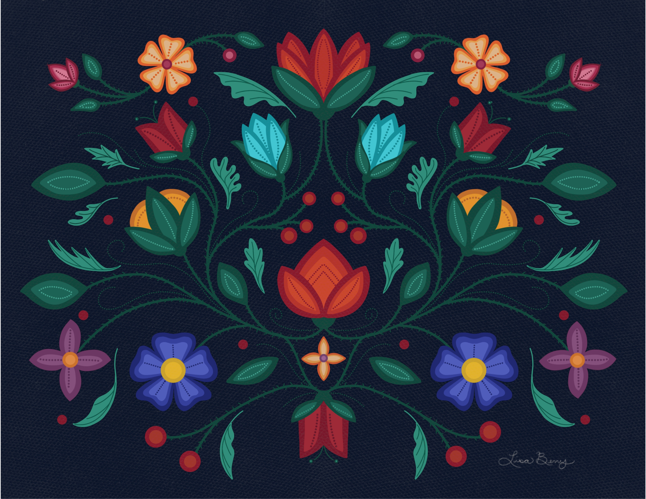 Métis Artist Lisa Berry | Floral Feathers