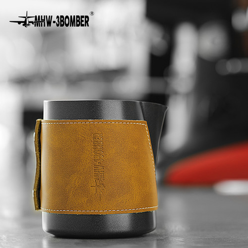 mhw-3bomber Milk Frothing Pitcher w/o Handle 500ml with Leather Sheath ...