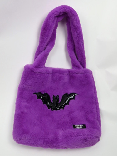 Fluffy Bat Tote Bag - Purple | GrimReapersGlamour