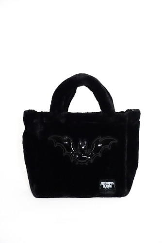 Fluffy Bat Tote/Crossbody - Black Bat | GrimReapersGlamour