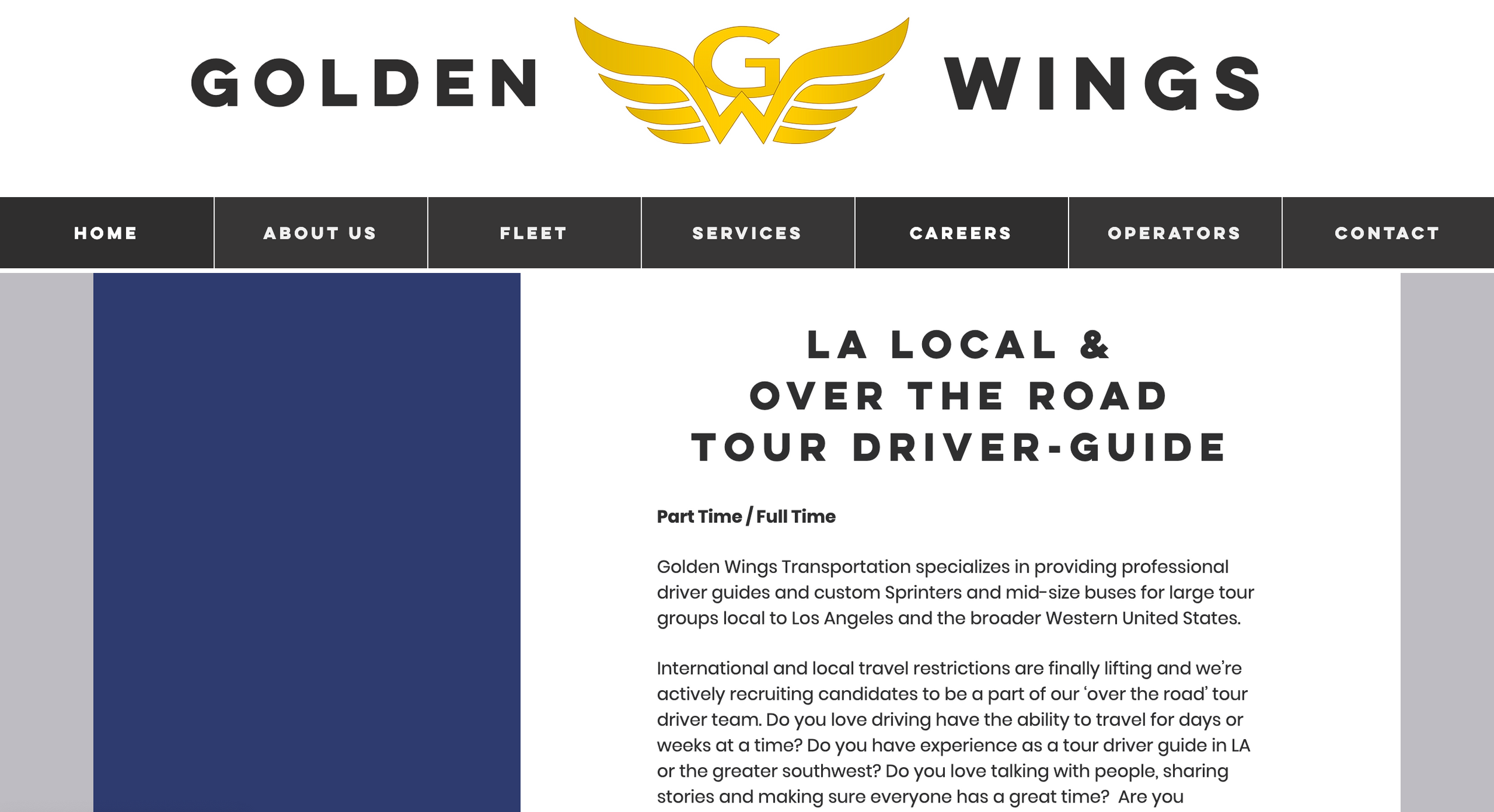Private Tour Bus Driver Jobs | Golden Wings Transportation