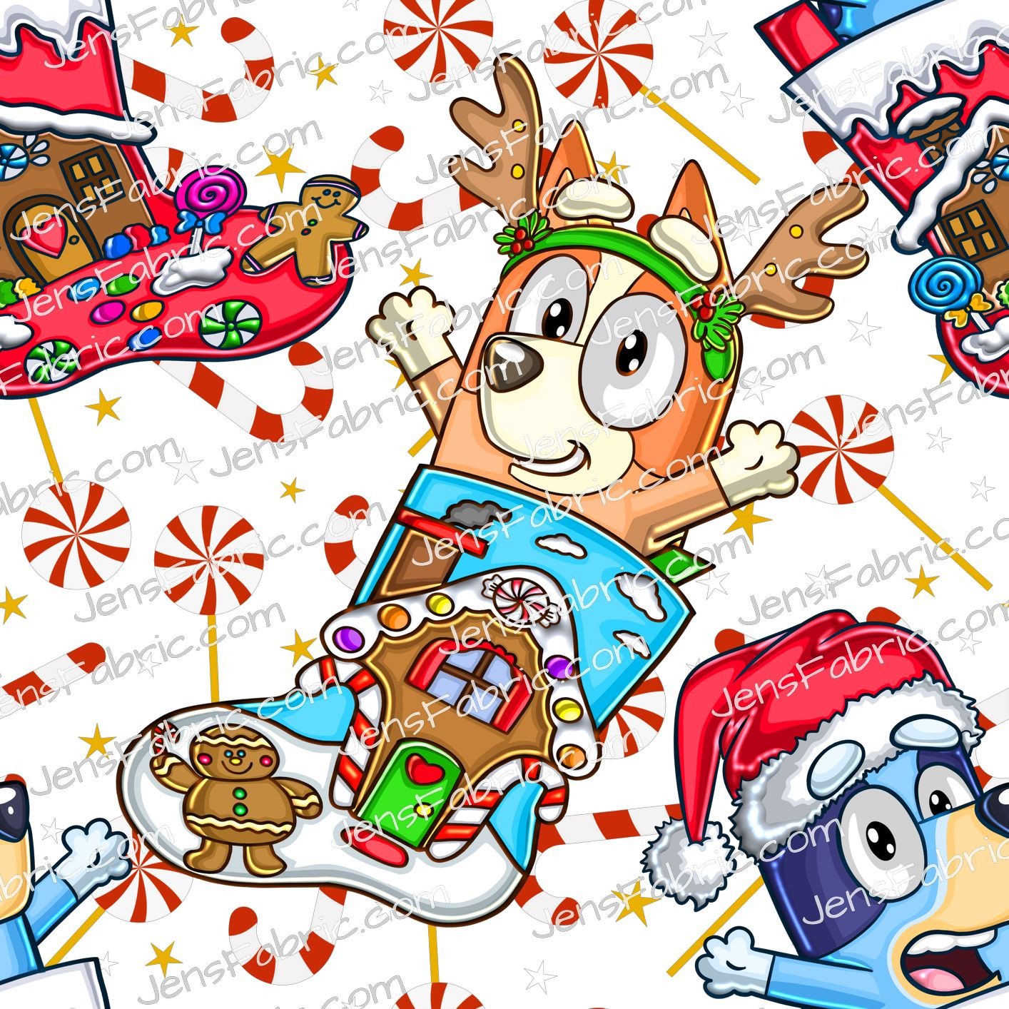 Bluey and Bingo Stockings Toss | Jen's Fabric