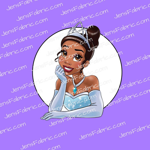 Princess Poses: Tiana Panel on purple | Jen's Fabric