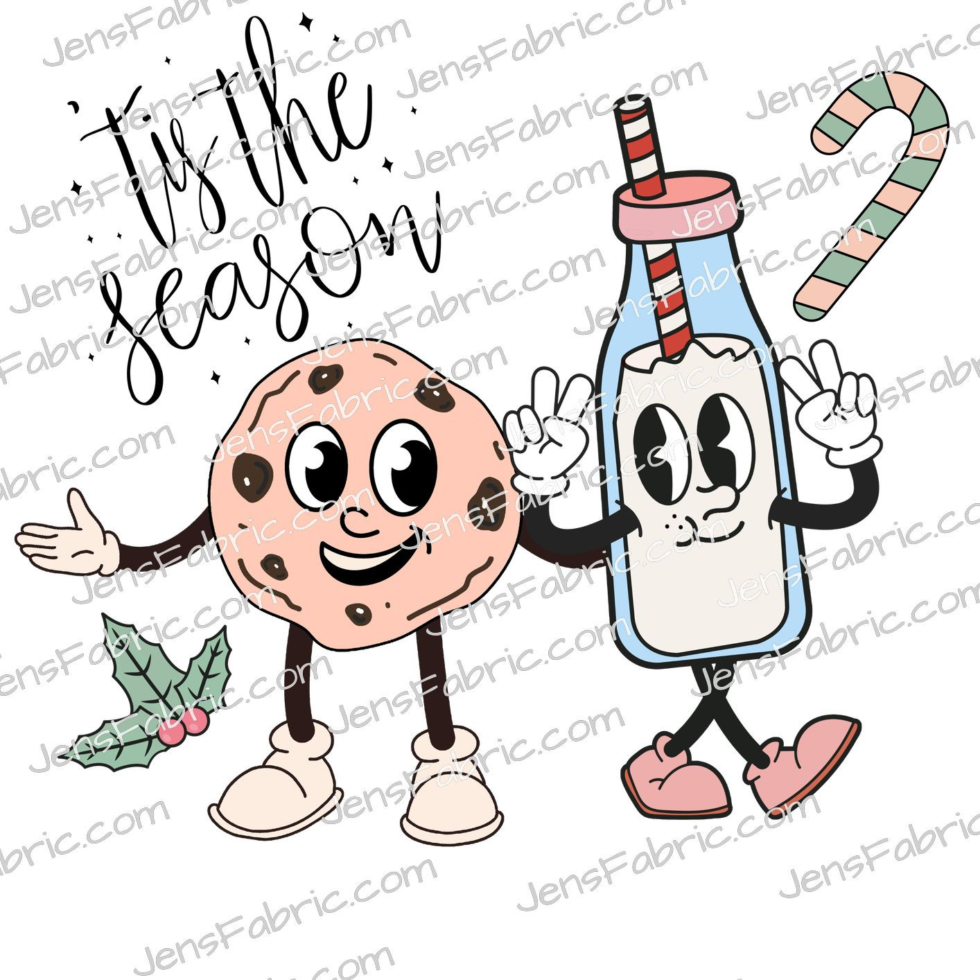 Cookies and milk panel | Jen's Fabric