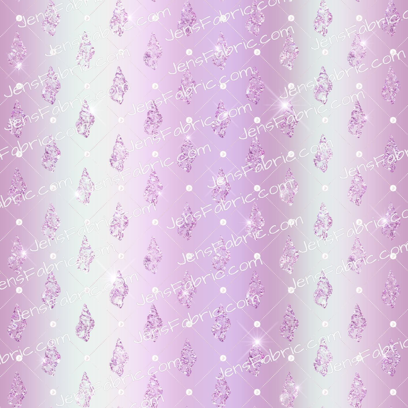 Ariel Pink Glitter sea shells | Jen's Fabric
