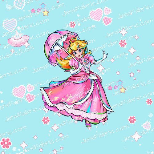 Magical Motif Mario: Princess Peach Umbrella Panel | Jen's Fabric