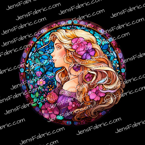 R29 Stained Glass Princess: rapunzel face panel | Jen's Fabric