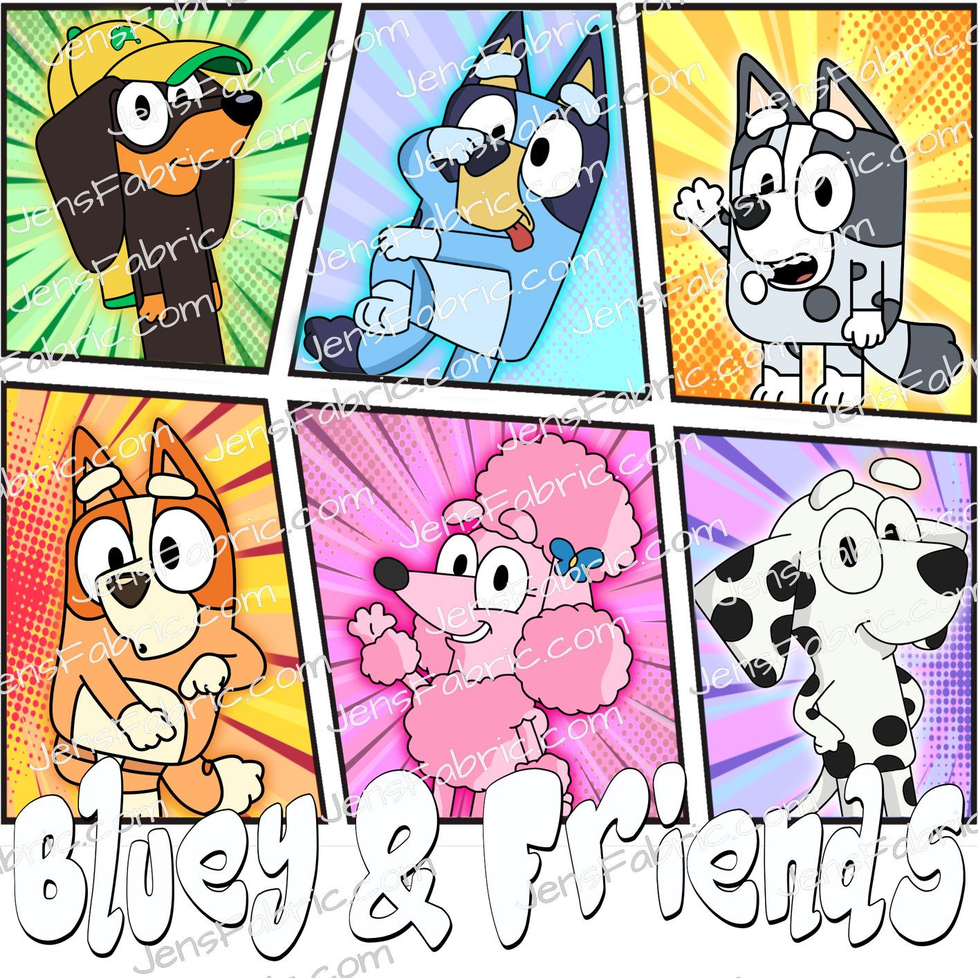 Bluey and Friends Panel | Jen's Fabric