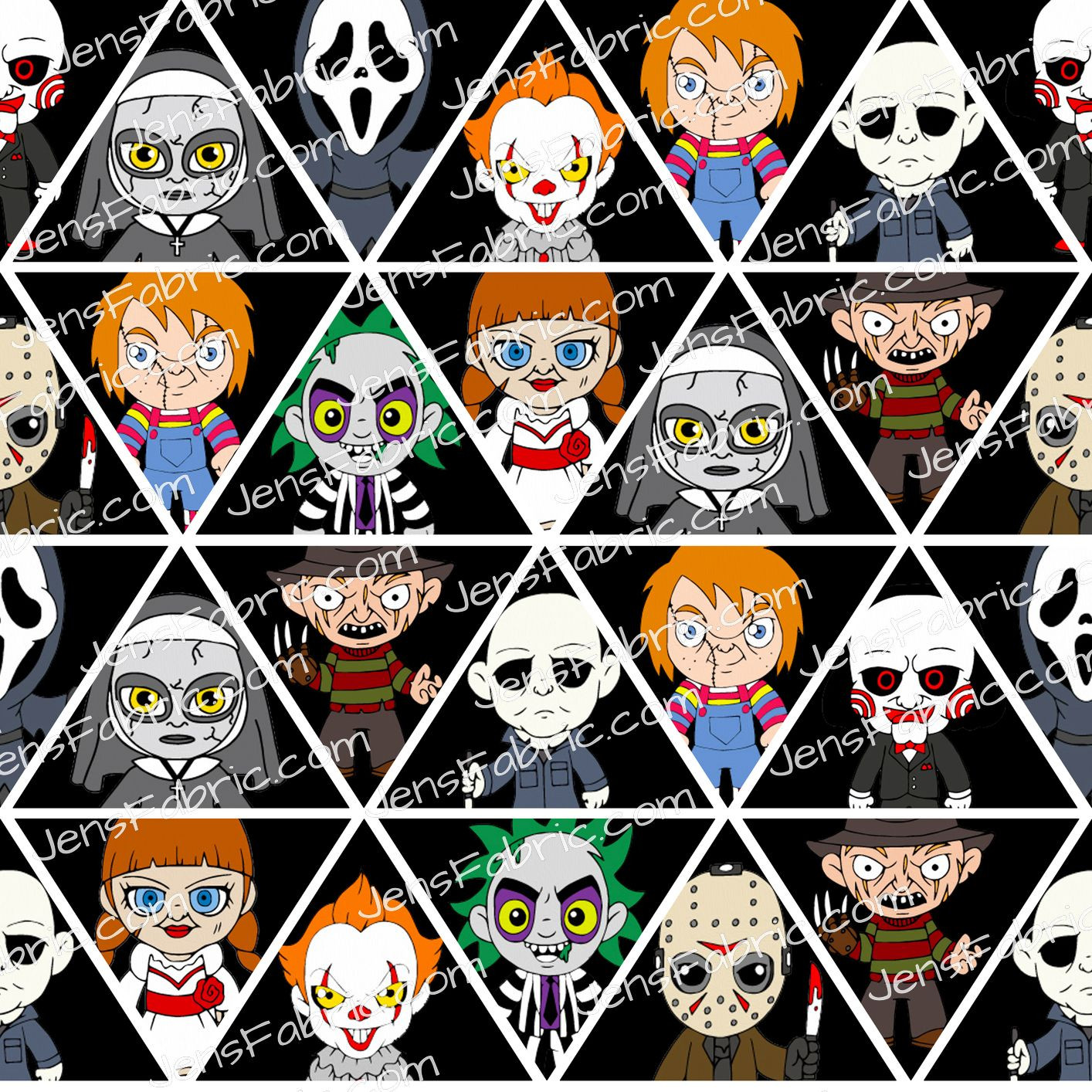 Cartoon Slasher Triangle fabric | Jen's Fabric