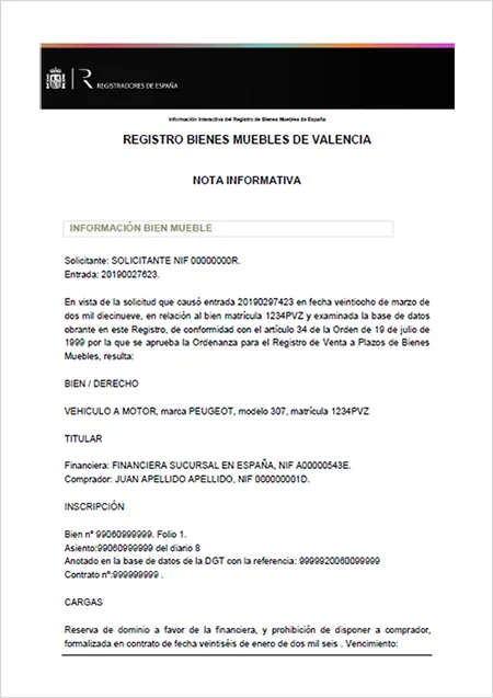 Solicitud de nota simple | Autoescuela Dummy