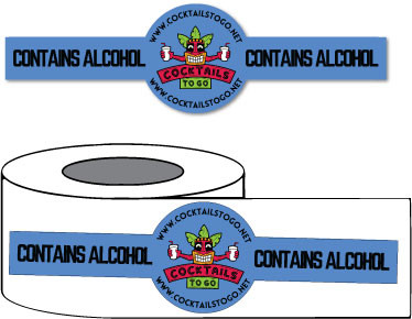 CONTAINS ALCOHOL STICKERS -Cocktails to Go (2.58” x 9”) | StickerShop.com