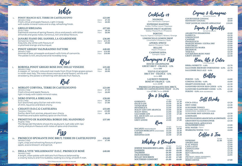 Menus | Portofino