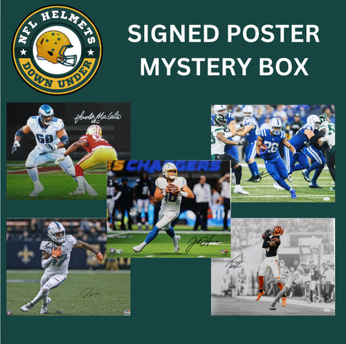 16X20 Signed Poster Mystery Box | NFL Helmets Down Und