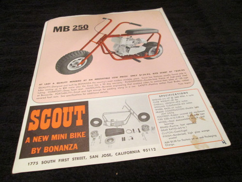 SCOUT MB250 Mini Bike Bonanza Sales Flyer | hi-speedmotorcycles