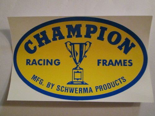 Champion 5" Frame Decal Harley Racing & Frames | hi-speedmotorcycles