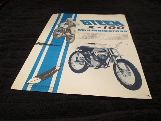 STEEN X-100 Mini Motocross Sales Flyer | hi-speedmotorcycles