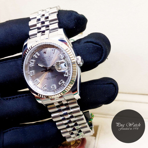 Rolex 36mm Fluted Bezel Silver Concentric Dial Datejust REF: 116234 (D ...