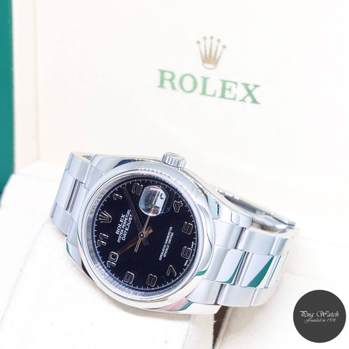 Rolex 36mm Oyster Perpetual Black Arabic Dial Datejust REF: 116200 (Z ...