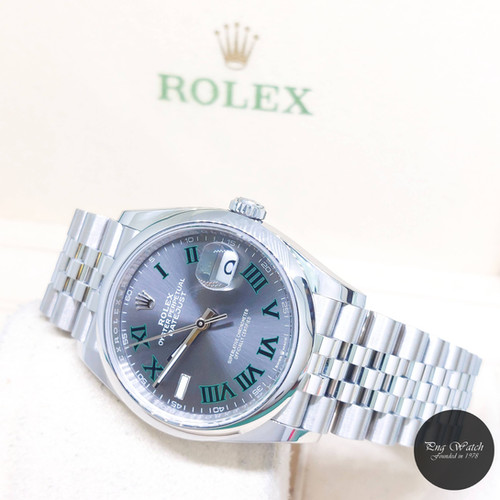 Rolex 36mm Wimbledon Grey Slate Dial Jubilee Bracelet Datejust REF ...