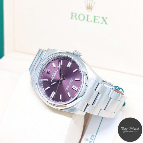 Rolex 36mm Purple Batons Dial Oyster Perpetual REF: 116000 (Dec 2019 ...