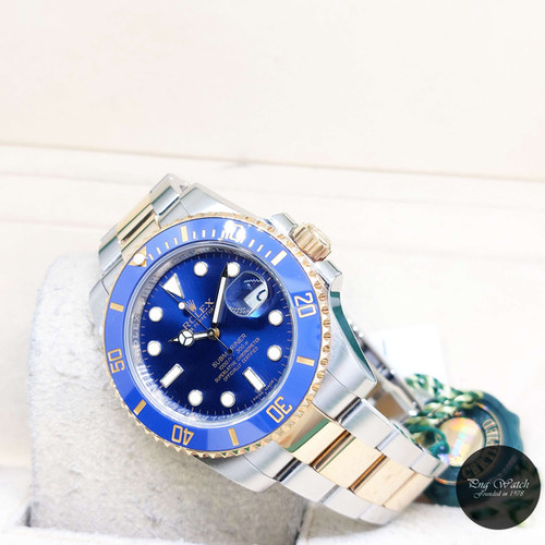 Rolex 40mm 18K Half Yellow Gold Ceramic Bezel Blue Dial Submariner REF ...