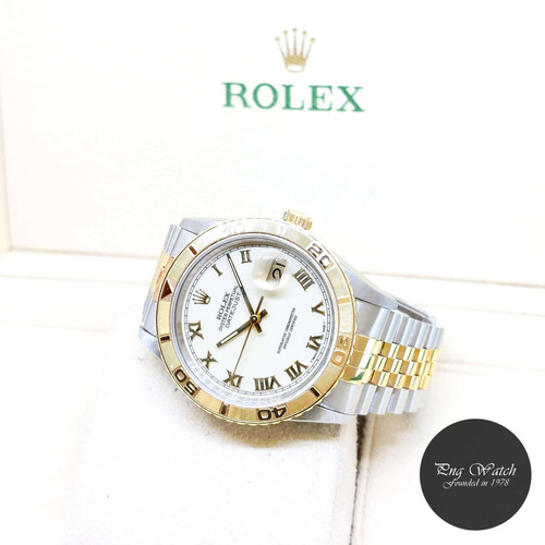Rolex 36mm 18K Half Yellow Gold Ivory Roman Dial TOG Datejust REF ...