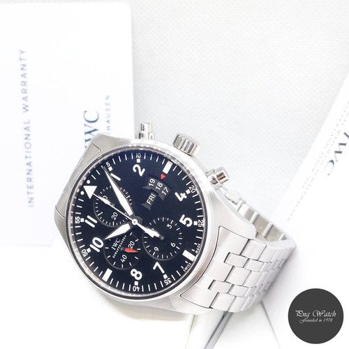 IWC 43mm Black Dial Pilot's Chronograph REF: 377704 (2015) | pngwatchdealer
