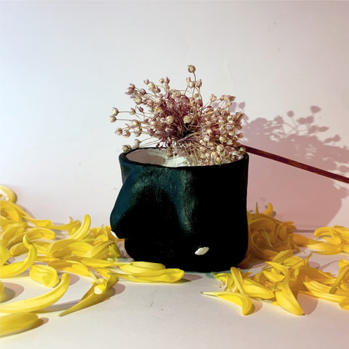 Arty Handmade Boob Pot- Black and White | HelloArt