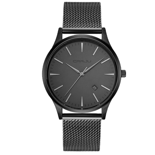 Shadow Sovereign: CRRJU Black Luxury Quartz | WristWonders