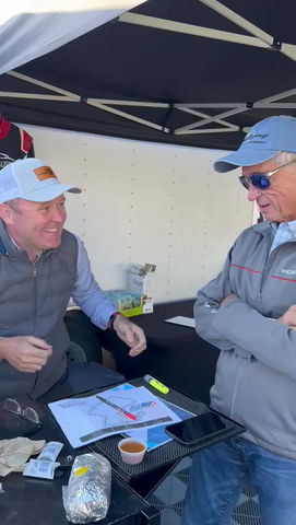 Geoff Isringhausen Strategizes with Racing Coach at Laguna