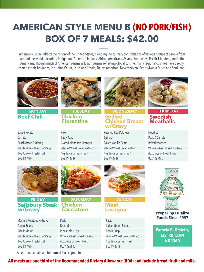 American Menus | dianafoodgroup