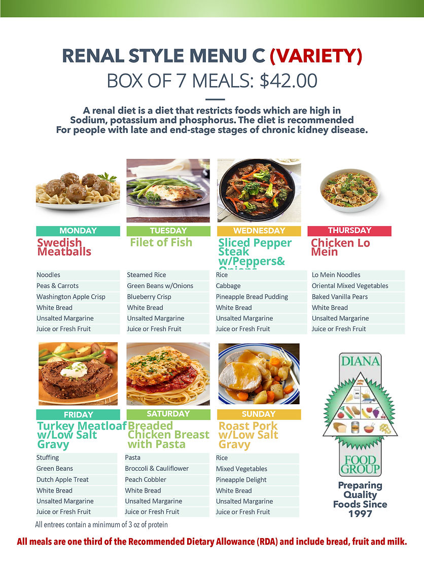 Renal Menus | dianafoodgroup