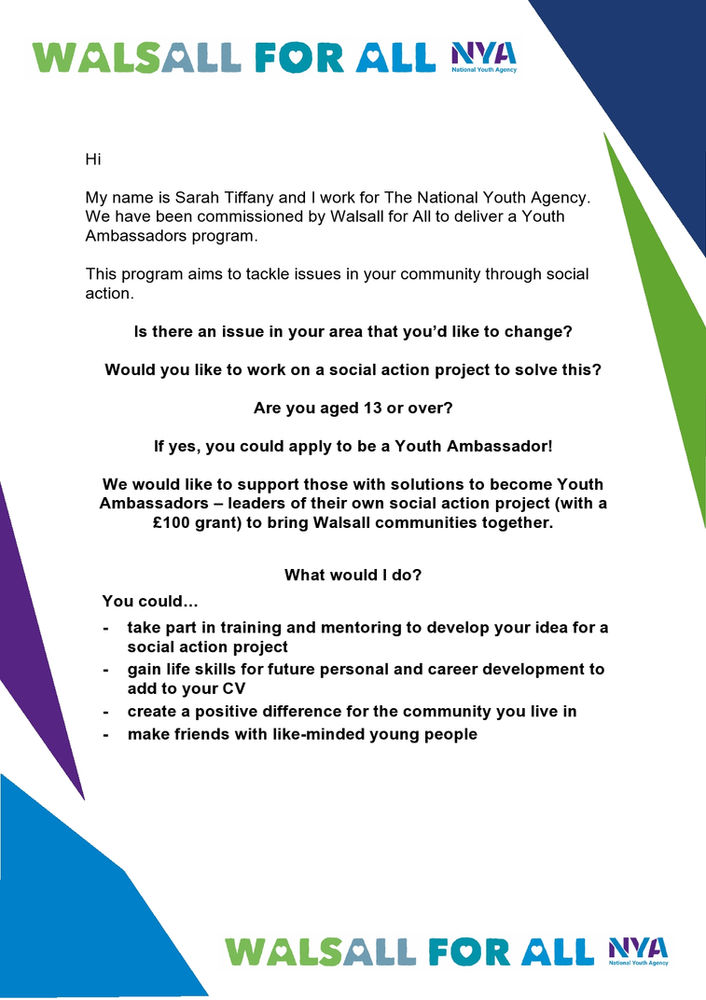 Youth Ambassadors - a letter to the young people from The National ...