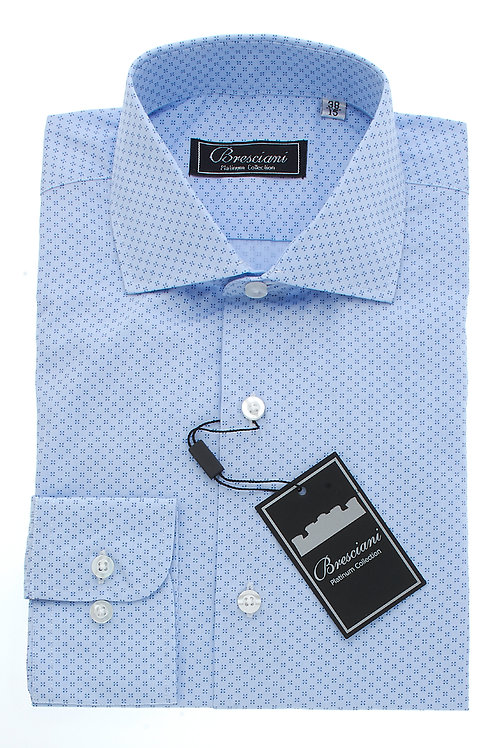 Blue Pattern Dress Shirt | Vu's Custom Clothier