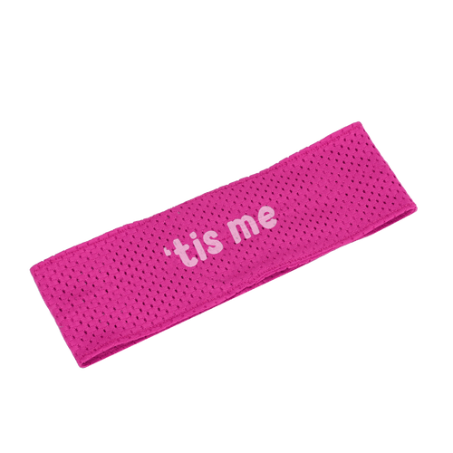 SS24 HOT PINK 2" SWEATBAND SPORTS MESH (GLOW IN DARK LOGO) | 'tis me SS25