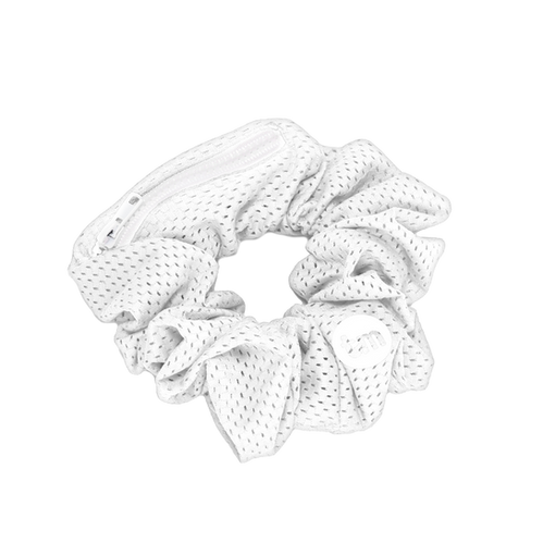 SS24 WHITE SCRUNCHIE ZIPPER POCKET SPORTS MESH COLLECTION (GLOW IN DARK ...