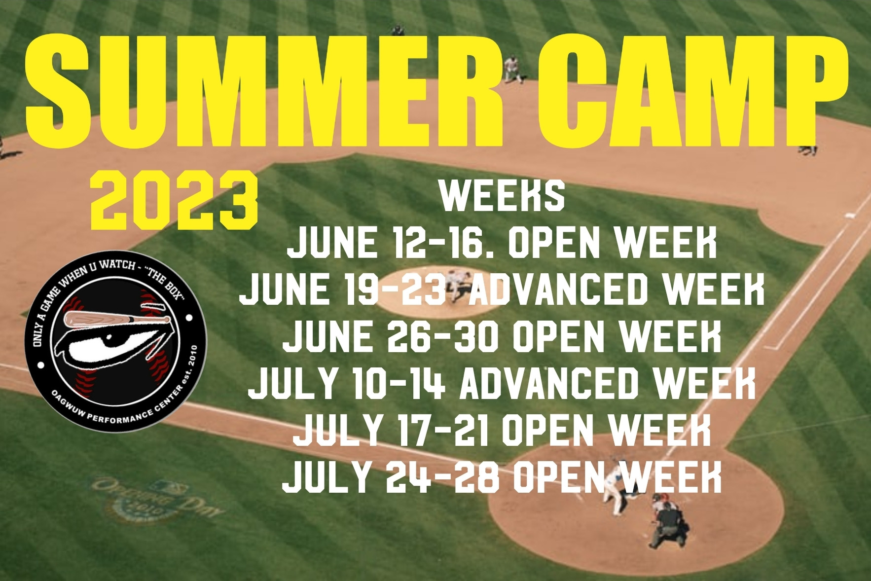 SUMMER CAMP WEEK 1 -- OPEN WEEK AGES 8-14 | OAGWUW