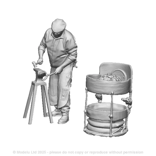 Farrier Shaping a Horseshoe | TierneyModelRailway