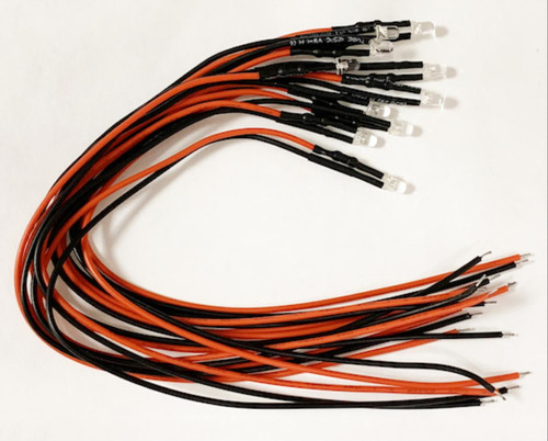 LED Pack 3mm Warm White 12v LED w/Wire & Resistors (10 ...