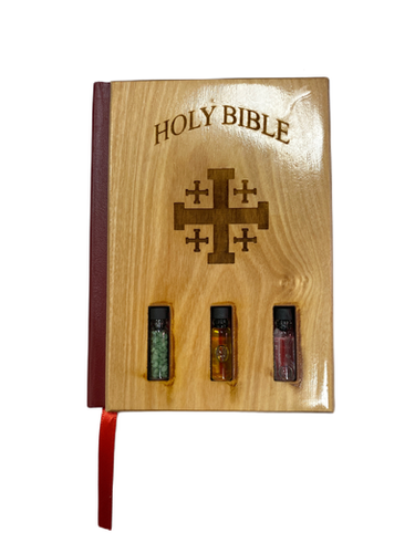 Holy Bible with 3 relics | Holy Land Christians