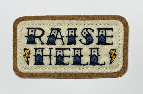 'Raise Hell' Tattoo Lettering With Bolts Patch | Fast Doll