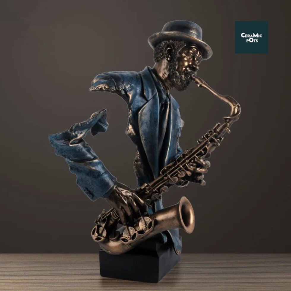 Saxophone Playing Home Decor | Ceramic Pots
