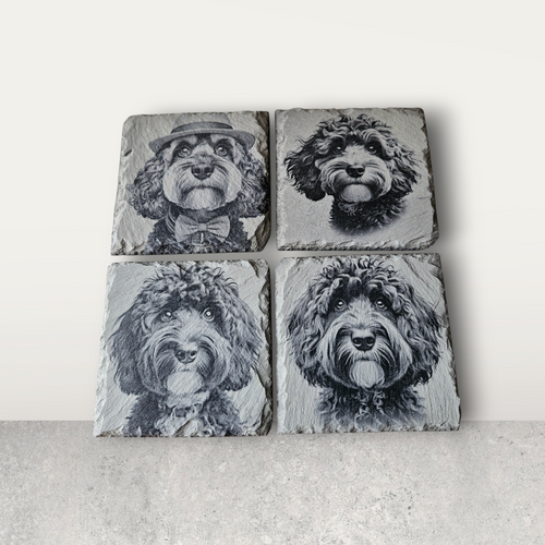 Cockapoo Collection of Slate Coasters- Set of 4 | Create & Gift
