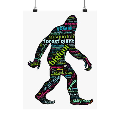 Sasquatch Word Cloud - Matte Vertical Poster - 12x16 inches | Luka T ...