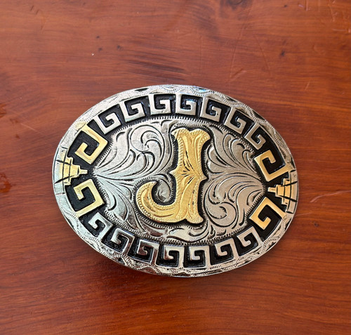 Letter “J” Silver Rounded Buckle | Carmonas WesternWear