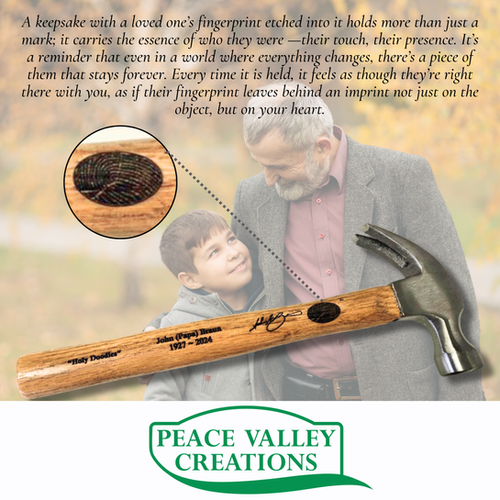 Engraved Memorial Hammer | Peace Valley Creatio