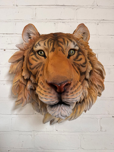 Large Tiger Head Wall Relief Plaque | The Lucky Magpie